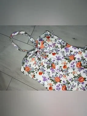 Derek Heart | Dresses | Derek Heart White Floral Halter Dress With ...